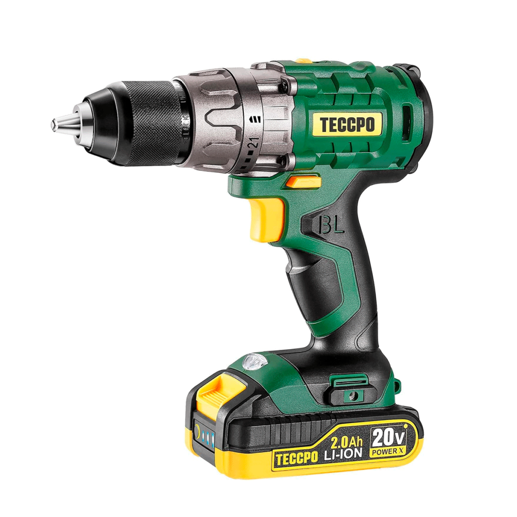 Taladro Inalámbrico TECCPO Sin Escobillas 20V 2 Baterías 33 Piezas — NETPC