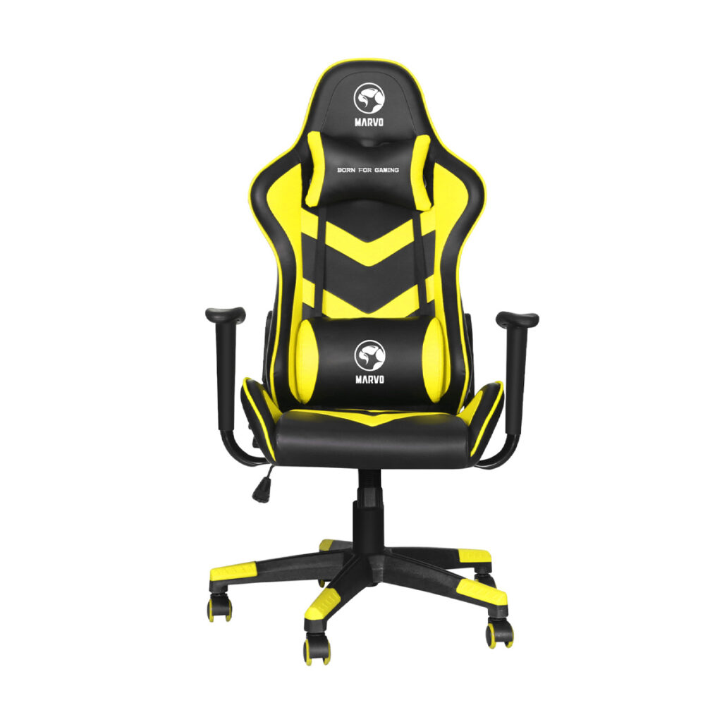 Silla Gaming MARVO CH106 Giro 360° Respaldo 180° Amarillo — NETPC